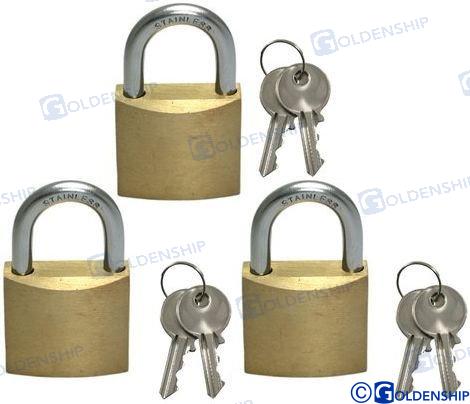 MARINE PADLOCK 30 MM. (3) | GS76080 | TRAILERS | GOLDENSHIP – Recmar ...